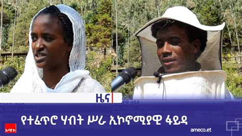 የተፈጥሮ ሃብት ሥራ ኢኮኖሚያዊ ፋይዳ Youtube