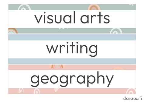 Boho Rainbow Classroom Timetable Classroom Hq