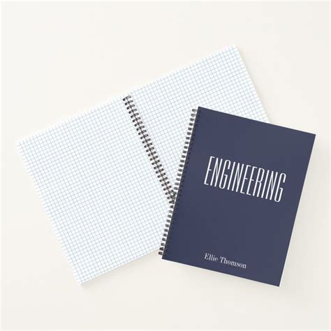 Personalized Engineering Graph Paper Simple Design Notebook Zazzle