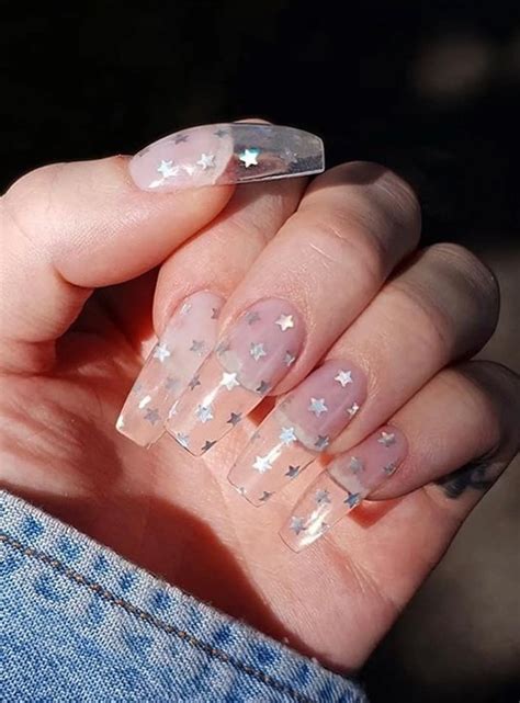 Uñas transparentes 20 ideas de diseños Nail designs spring Nails