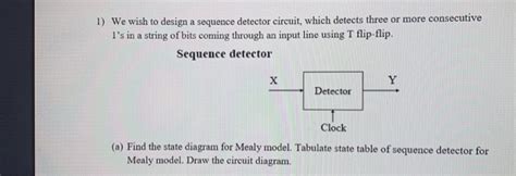 Solved 1 We Wish To Design A Sequence Detector Circuit