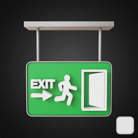 Premium Psd Fire Exit Sign 3d Illustration