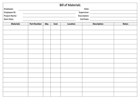 Material Bill Invoice Product Materials Invoice Template Proof Of