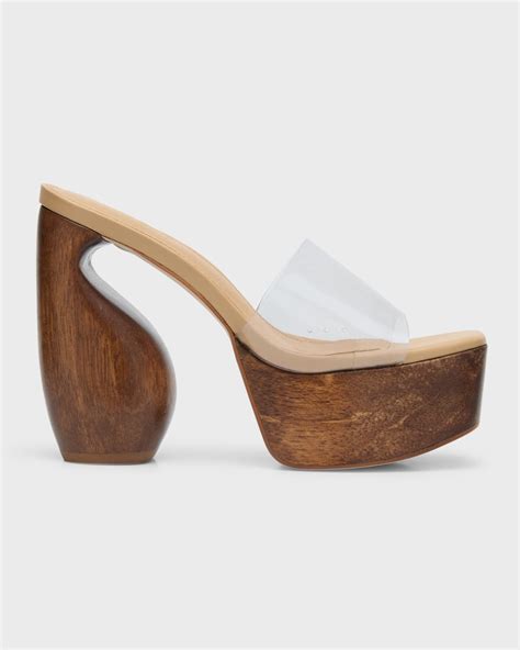 Cult Gaia Mama Clear Platform Slide Sandals Neiman Marcus