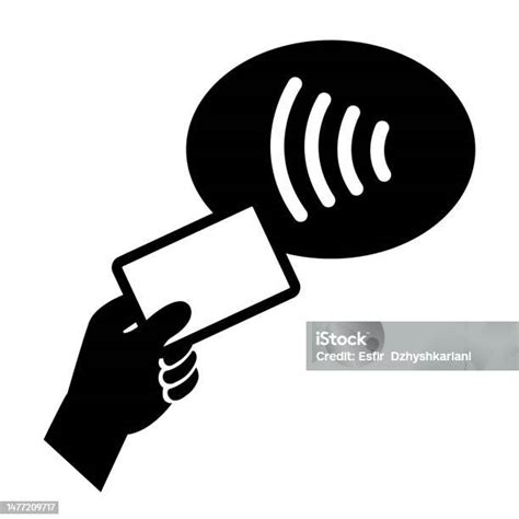 비접촉식 카드 결제 시스템 Pos Nsf 기술 아이콘은 격리된 검은색 배경에 흰색 비현금 결제 카드 계산대에 대한 스톡 벡터