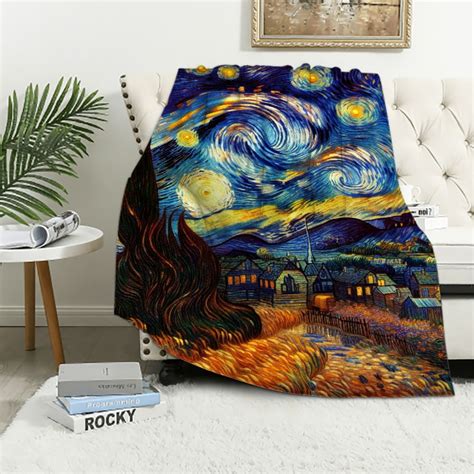 Nawypu Starry Night Blanket T Throw Woven From Cotton
