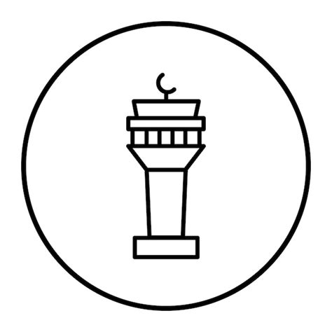 Premium Vector Control Tower Vector Illustration