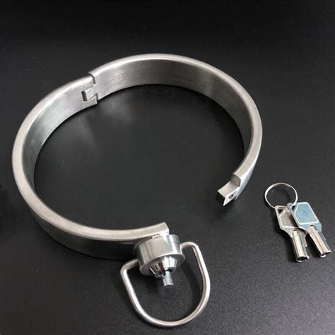 Heavy Duty Stainless Steel Neck Collar Bondage Restraint Choker With