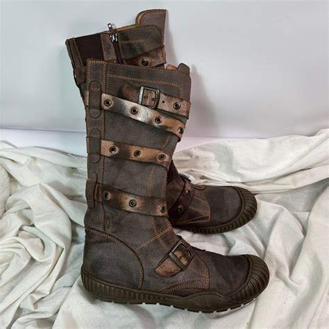 Vintage Leather Moto Biker Boots Darina`s Garms