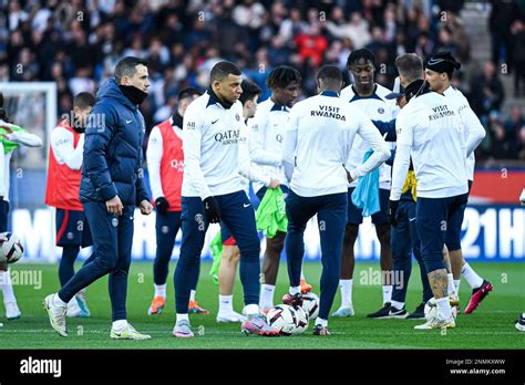 Kylian Mbappe And Players Group During The Public Training Of The