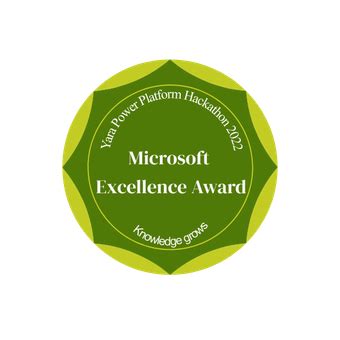 Yara Power Platform Hackathon 2022 Microsoft Excellence Award Credly