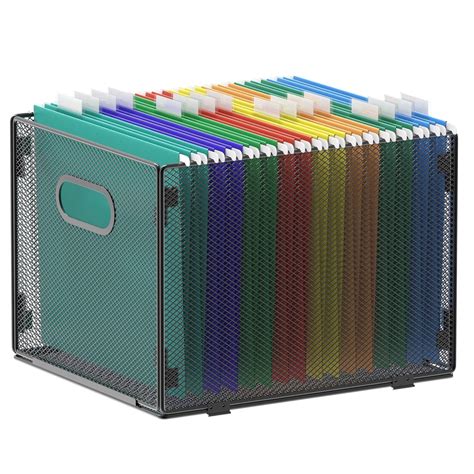 Samstar Hanging File Organizer Mesh File Crate For Letter Size
