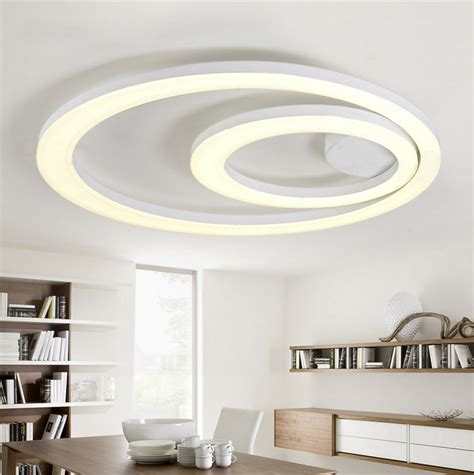 White Acrylic LED Ceiling Light Fixture Flush Mount Lamp Restaurant