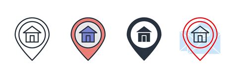 Address Icon Logo Vector Illustration Home Location Symbol Template For Graphic And Web Design
