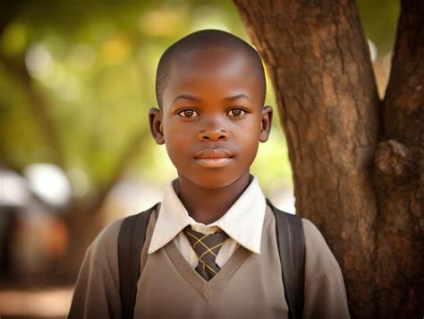 Premium Ai Image Kenyan Boy 10 In Uniform Determination Paving His Future