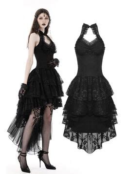 Robe gothique dos nu et coupe asymétrique DARK IN LOVE