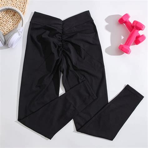 Chrleisure Women S Yoga Pants Back V Butt Workout Leggings Elastic