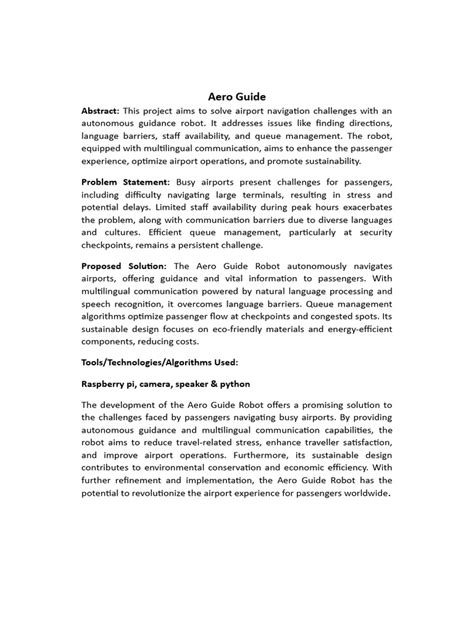 1 Pager Project Template Pdf