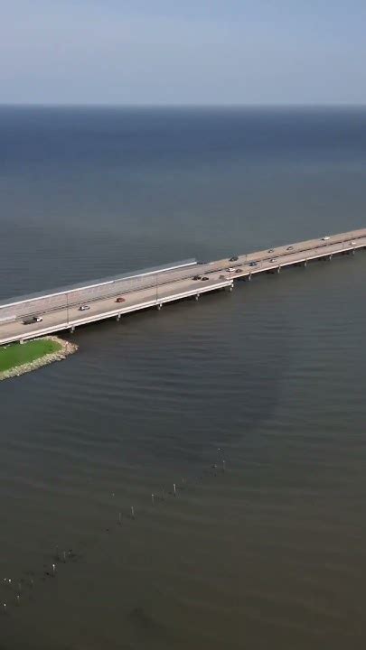 Causeway Bridge Over Lake Pontchartrain In Louisiana Is The Longest