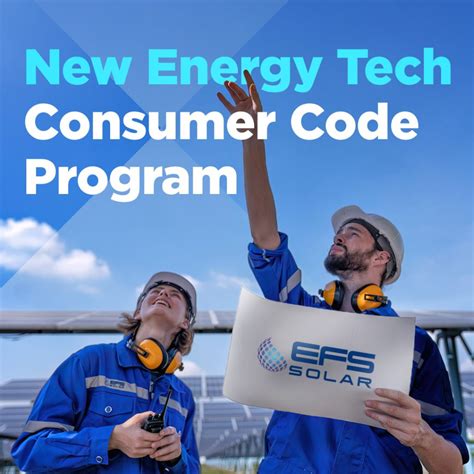 New Energy Tech Consumer Code Program EFS Solar