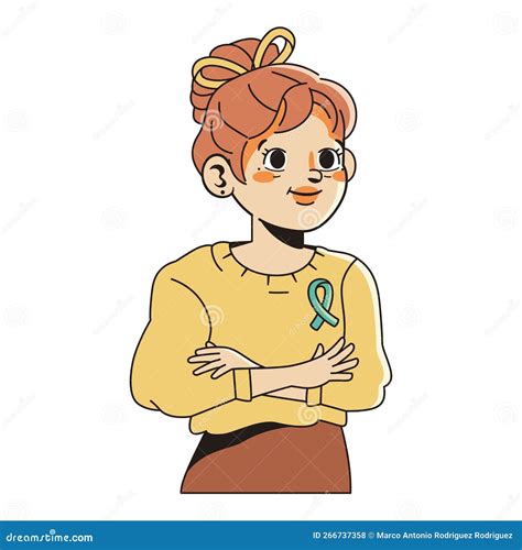 Vector Cartoon Cute Character World Cancer Day Stock Vector