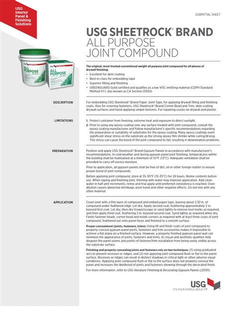 M Seal Usg Sheetrock Joint Compound Tin Can At ₹ 37kg In Gurugram