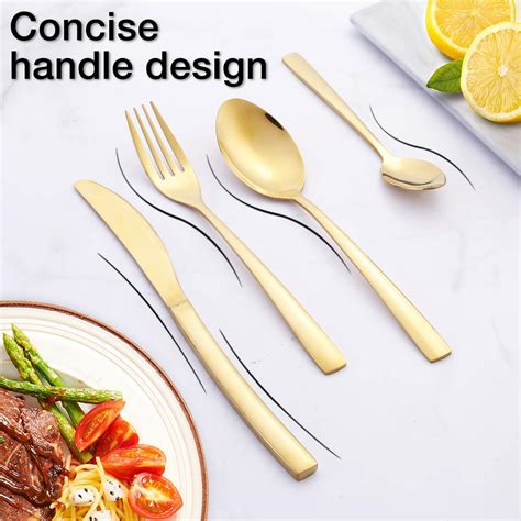 Silverware Set HOBO 24 Piece Stainless Steel Flatware Set With