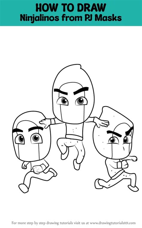 How To Draw Ninjalinos From PJ Masks PJ Masks Step By Step