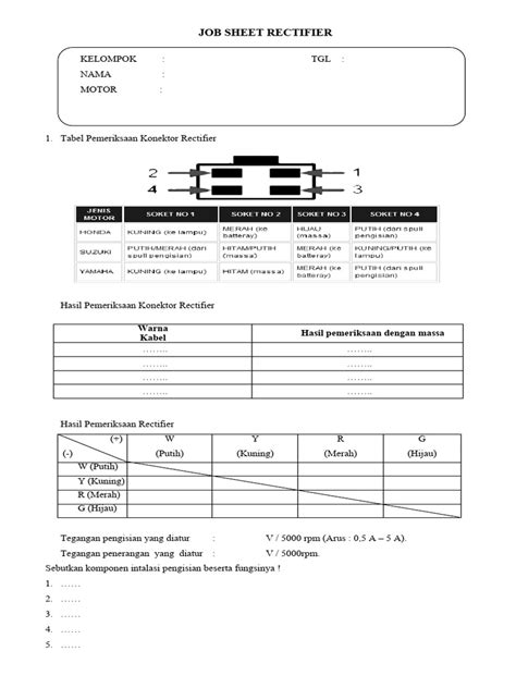 job sheet rectifier pdf teaching methods and materials computers