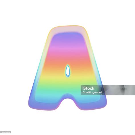 알파벳 문자를 대문자입니다 무지개는 밝은 비누 거품의 만든 폰트입니다 3d 렌더링에 고립 된 흰색 배경 3차원 형태에 대한 스톡