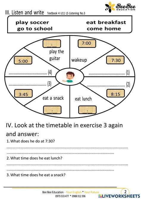 Textbook 4 U11 L5 Listening Practice In Class Online Exercise For