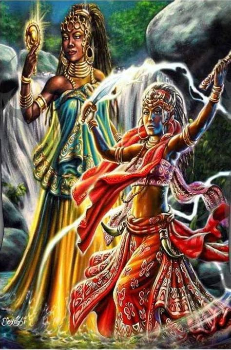 Warrior Women Orisha Gods And Goddesses Culture Painting Dark
