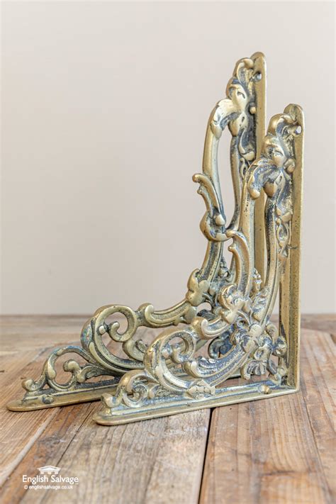 Victorian Style Solid Brass Scroll Brackets