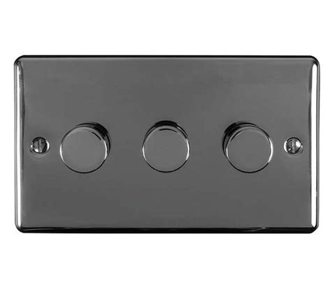 Carlisle Brass Eurolite Enhance Decorative 3 Gang Dimmer Led Black