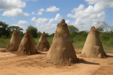 Termite Mound Constructions Generate Ai Stock Illustration Illustration Of Nest Dwelling