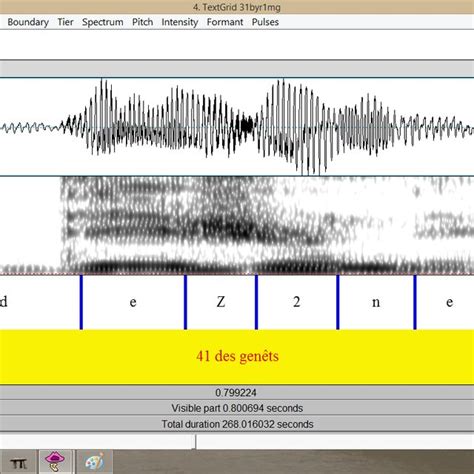 Image Spectrographique Sous Praat De La Séquence Des Jeunets Par Un