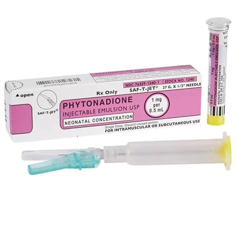 Phytonadione Injectable Emulsion Prefiiled Syringes Neonatal