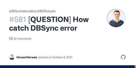 QUESTION How Catch DBSync Error Issue 581 D365collaborative
