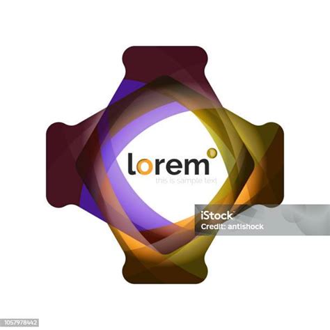 Desain Logo Geometris Abstrak Bentuk Tumpang Tindih Ilustrasi Stok