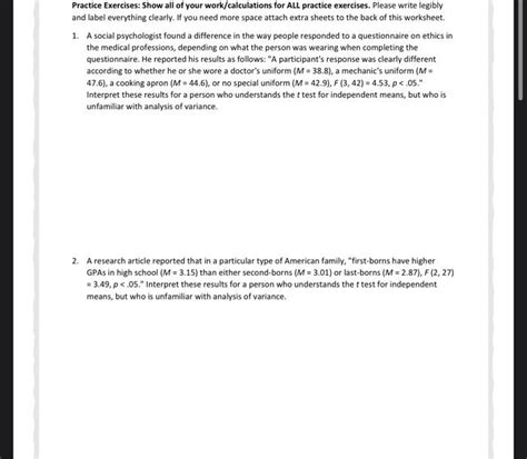 Solved Practice Exercises Show All Of Your