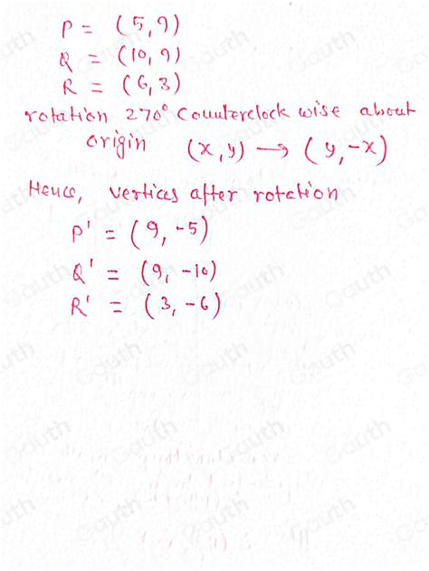 Solved Write The Coordinates Of The Vertices After A Rotation 270