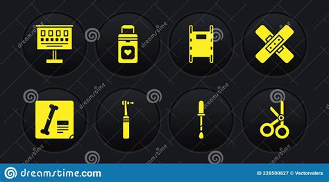 Set X Ray Shots Crossed Bandage Plaster Tooth Drill Pipette