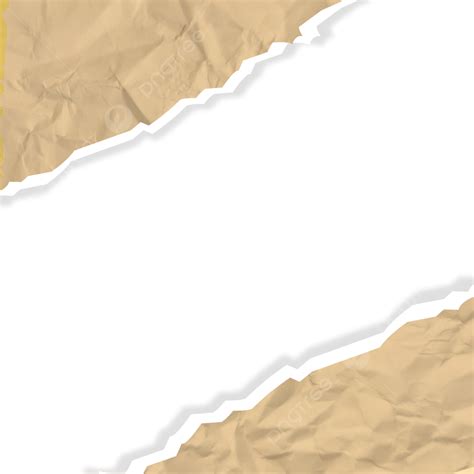 Brown Beige Torn Paper Border Crumpled Torn Paper Crumpled Paper