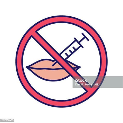 神經毒素嘴唇注射禁止圖示向量圖形及更多人的嘴唇圖片 人的嘴唇 停止標誌 剪裁圖 Istock
