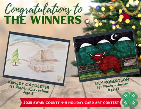 Announcing Winners Of The 2025 4 H Holiday Card Art Contest Swain
