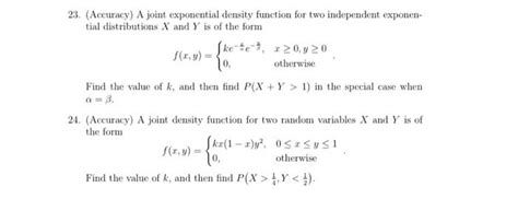 Solved 23 Accuracy A Joint Exponential Density Function