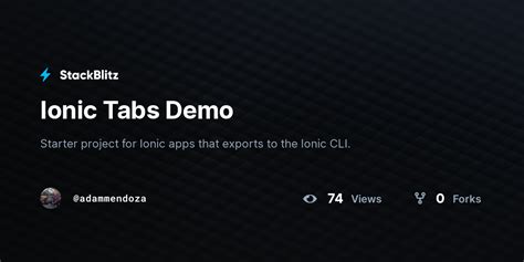 Ionic Tabs Demo StackBlitz