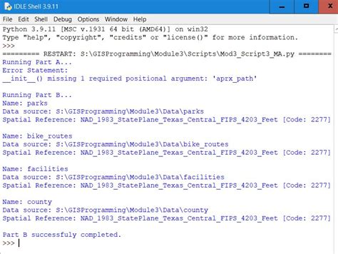 Molly A Uwf Gis Blog Module 3 Debugging And Error Handling