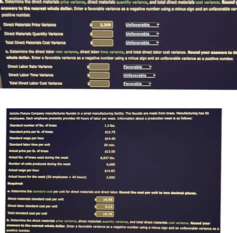 Solved B ﻿determine The Direct Materials Price Variance