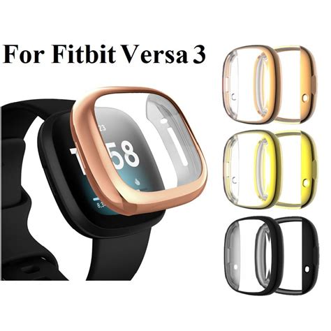 For Fitbit Versa 3 Fitbit Sense Case Screen Protector Case For Versa 3 Soft Tpu Plated Bumper